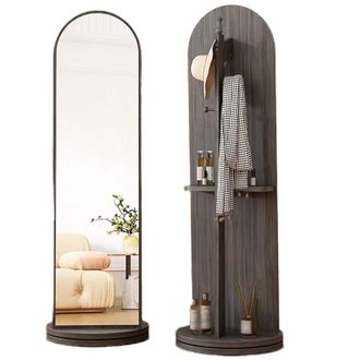 Generic Spiegel Standspiegel Ganzk&ouml;rperspiegel Vertikaler mit Ablagen f&uuml;r Schlafzimmer Wohnzimmer(Gray,50x166 cm)