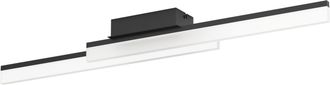 Eglo LED Deckenlampe Palmital, minimalistische Deckenleuchte, Badleuchte Decke aus Metall in Schwarz und Kunststoff in Weiß, Lampe Badezimmer, warmweiß, IP
