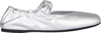 Miu Miu ruffled nappa ballet flats - Silber