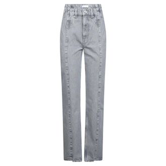 Ganni Jeans Rigides &agrave; Revers - Femme - Jeans - Gris - Taille: W27