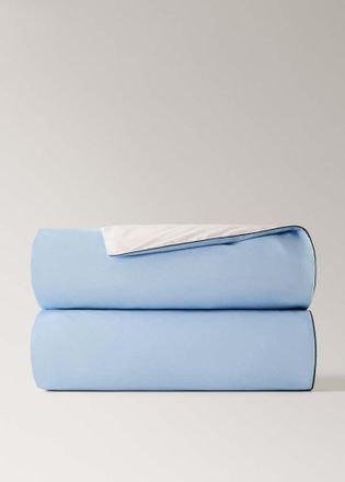 Mango Housse de couette enfant percale de coton r&eacute;versible liser&eacute; en contraste lit 90 cm bleu ciel - Home - Lit 90 cm - MANGO HOME
