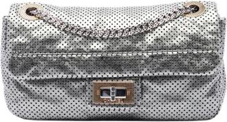Chanel Sac bandouli&egrave;re en cuir perfor&eacute; Pre-owned - Femme - Pre-owned - Gris - Taille: ONE Size