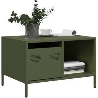 vidaXL Table basse vert olive 68,5x50x43,5 cm acier laminé à froid - Vidaxl