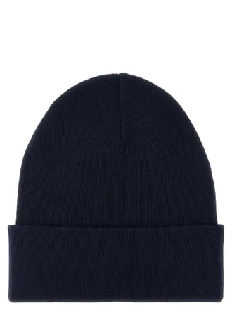 Moncler Logo-Patch Virgin Wool Beanie - Black