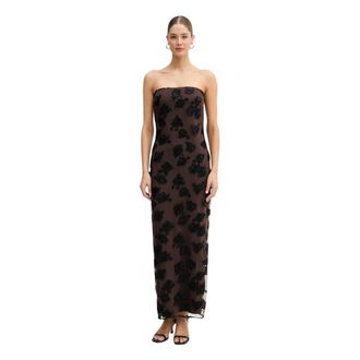 Rotate Maxikleid mit Perlenbesatz - - Dresses - Damen - Braun - S