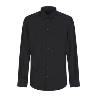 Dolce & Gabbana Schwarze Hemden mit italienischem Kragen - - Shirts - Herren - Schwarzk - XL