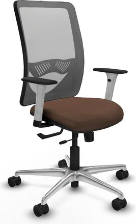 Piqueras y Crespo B&uuml;ro-Rollstuhl Zulema mit wei&szlig;en und schwarzen Armlehnen, h&ouml;henverstellbare Lendenwirbelst&uuml;tze, ausgestattet mit Syncro/Traslack und Schneideschaum, G