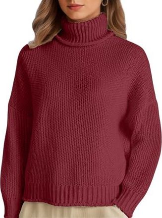 Generic Pull Femme Chic Et Elegant Chaud Pulls Laine Grande Col Roul&eacute; Blanc Hiver Sweaters Femmes Taille V&ecirc;tements Long Fashion Cachemire Vetement WomenS Haut