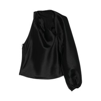 Self Portrait One-Shoulder Draped Top - - Blouses & Shirts - Damen - Schwarzk - XS