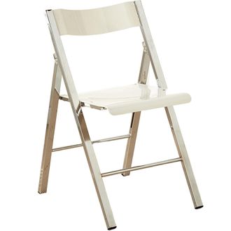 Generic Campingstuhl Faltbar Transparente R&uuml;ckenlehne Aus Acryl mit Edelstahl Verst&auml;rkter Rahmen Klappstuhl Bis 150 Kg Klapphocker Faltbar f&uuml;r K&uuml;che, Esszimme