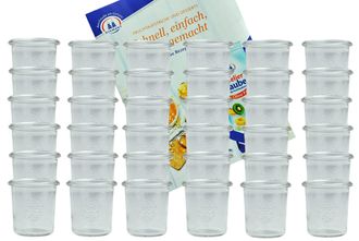 MamboCat 36er Set Weckgl&auml;ser Sturzglas 140 ml I Original Weck Sturzglas Dessertglas I Einweckgl&auml;ser f&uuml;r Kuchen Gelees UVM I Sturzgl&auml;ser ohne Deckel inkl. Diama
