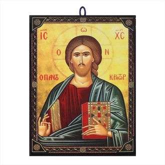 NKlaus Ikone Jesus Christus 9,7x13,5x1,2cm Christliche Ikone orthodox aus Griechenland 60064