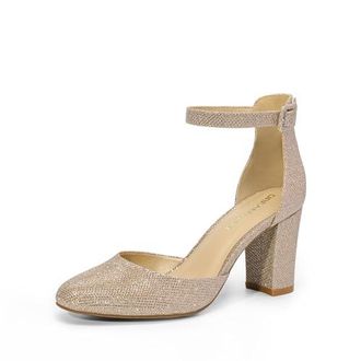 Dream Pairs Escarpins Femme Talon Haut - Chaussures Habillées Élégantes avec Bride Cheville Réglable, Confortables pour Mariage, Soirée, Travail,Size 39,Paillette