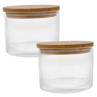 Angoily 2 Stück Teiliges Klare Glas Kerzengläser mit Deckeln Hitzebeständige Teelicht Kerzenbehälter Langlebige DIY Duftkerzen Gläser für Tischdekoration und 