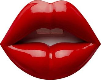 Kare Design Design Wandobjekt Lips, Rot, Modern, Deko Objekt, Lippen Motiv, Zimmerdekoration, Deko für Regale, Accessoire, Wohnzimmer, Flur, Home Office, Schlafzi