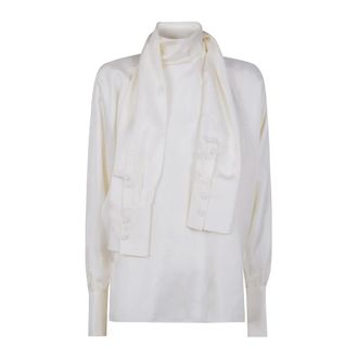 R&oacute;he Bluse mit Schal-Detail - - Blouses & Shirts - Damen - Beige - XS