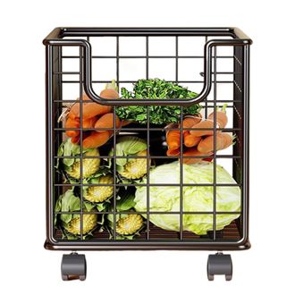 Generic K&uuml;chenwagen 28x44x40cm aus schwarzem Eisen Mobiler Organizer Stapelbar Gro&szlig;e Kapazit&auml;t Mehrzweckwagen mit Rollen f&uuml;r Esszimmer Badezimmer Waschk&uuml;che