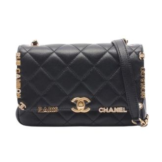 Chanel Pre-owned Mini Flap Bag Lammleder Umh&auml;ngetasche - - Pre-owned - Damen - Schwarzk - ONE SIZE