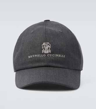 Brunello Cucinelli Casquette en laine vierge &agrave; logo