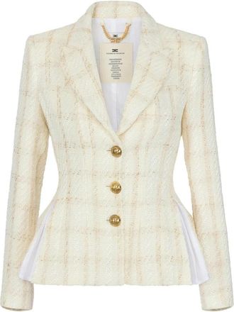 Elisabetta Franchi Tweed-Jacke - - Jackets - Damen - Beige - M