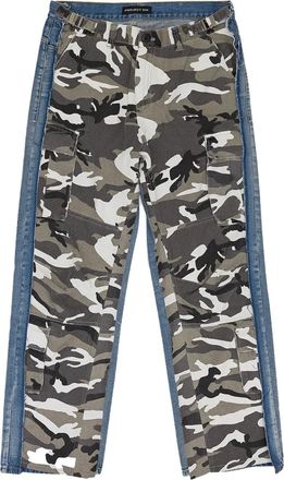 Purple Gerade Jeans mit Camouflage-Print - Blau