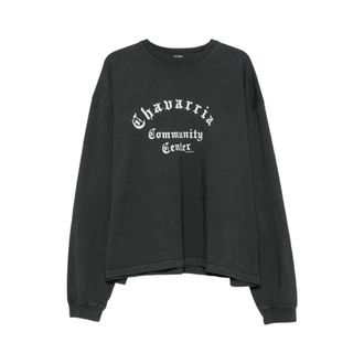 Willy Chavarria Community Center Long-Sleeve Buffalo T-Shirt - - Sweatshirts & Hoodies - Herren - Schwarzk - XL