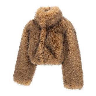 Rotate Rotate Birger Christensen - Veste courte en fausse fourrure - Femme - Vestes - Brun - Taille: 42/44 FR