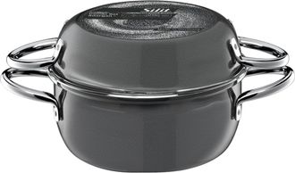 Silit Combi-Set Topf & Pfanne Ø 21cm, anthrazit, Silargan, 2-in-1 Set, ideal für kleine Küchen, Made in Germany