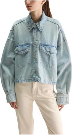 Bellerose Femme, Blouses et Chemises, Bleu, Taille: 38 FR Pery Denim Shirt