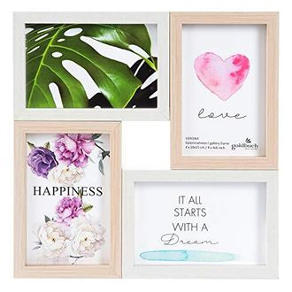 Goldbuch Goldbuch Galerierahmen Verona aus MDF, Bilderrahmen für 4 Bilder, Collagen und Fotos, Rahmen aus Holz, Fotorahmen mit Wandhalterung zum Aufhängen, Fra