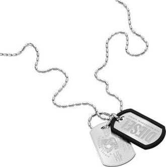 Diesel Homme en acier inoxydable avec fermoir mousqueton Collier dog tag