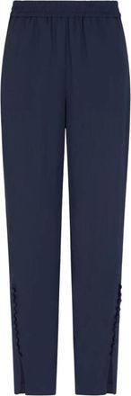 Emporio Armani Femme, Pantalons, Bleu, Taille: 40 FR Pantalon &agrave; taille &eacute;lastique Creponne