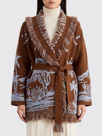 Alanui Cardigan jacquard en cachemire et laine avec franges et ceinture