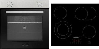 Respekta Backofen Herd Kochfeld Glaskeramik Herdset Einbau Set autark rahmenlos Respekta