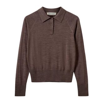 Sofie Schnoor Gestreiftes Strick-Polo - - Tops - Damen - Braun - L