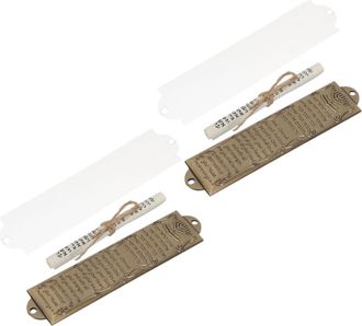 SOLUSTRE Metall Mezuzah Plakette 132mm Religiöse Tür Dekoration 2 Stück Filigrane Tora-Rolle Mit Befestigungslöchern Katholisches Schmuckornament Für Eingangst