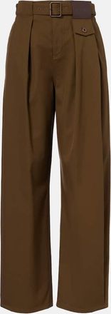 Loewe Weite High-Rise-Hose aus Baumwolle und Seide