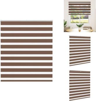 vidaXL Vidaxl - Zebrarollo Braun 130x150 cm Stoffbreite 125,9 cm Polyester - Zebra-Jalousie - Zebra-Jalousien - Zebra-Rollo - Doppelrollo