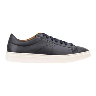 HUGO BOSS Homme, Chaussures, Bleu, Taille: 45 EU Baskets basses en cuir