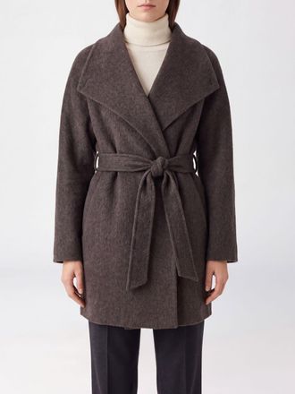 Eleh Manteau portefeuille longueur genou en laine et poil de chameau avec ceinture