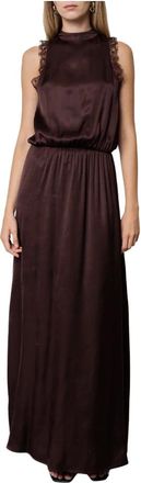 Kaos Kaos, Femme, Robes, Brun, Taille: 42 FR Raso Gown