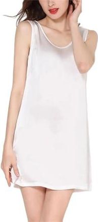 Generic Chemise de nuit l&eacute;g&egrave;re en soie de m&ucirc;rier pour femme, blanc, M