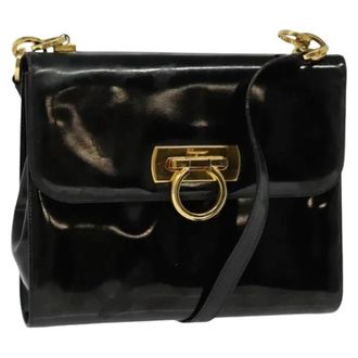 Ferragamo Pre-owned Enamel Schultertasche - - Pre-owned - Damen - Schwarzk - ONE SIZE