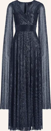 Swing Swing Abendkleid Mit Plissees Und Glitzergarn blau