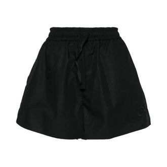 Moncler Logo-Applizierte Popeline-Shorts - - Shorts - Damen - Schwarzk - XS