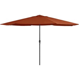 vidaXL Parasol de jardin avec m&acirc;t en m&eacute;tal 390 cm terre cuite vidaXL