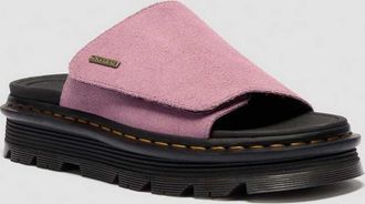 Dr. Martens Su&egrave;de Zebzag Wildleder Plateau Slides in Rosa, Gr&ouml;&szlig;e: 36