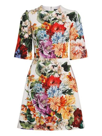 Dolce & Gabbana Minikleid mit Blumen-Print - Weiß