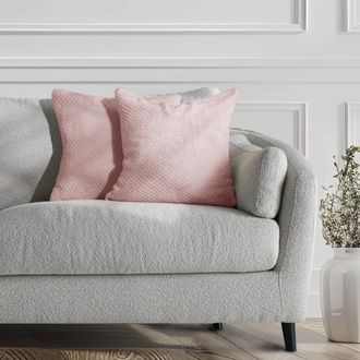 Decoking 58428 2tlg 2 Kissenbez&uuml;ge 45x45 cm Mikrofaser Rei&szlig;verschluss Fleece Kissenh&uuml;llen Hellrosa Henry