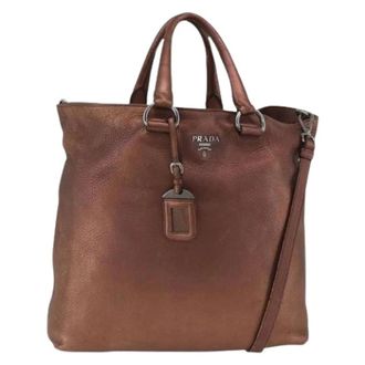 Prada Sac &agrave; main vintage doccasion - Femme - Pre-owned - Brun - Taille: ONE Size
